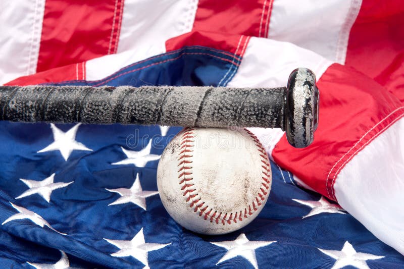 Baseball on American flag stock photo. Image of patriotic - 16256638