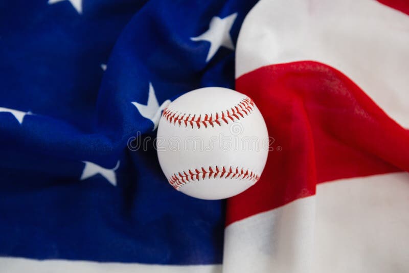 Baseball on an American Flag Stock Photo - Image of ceremony ...