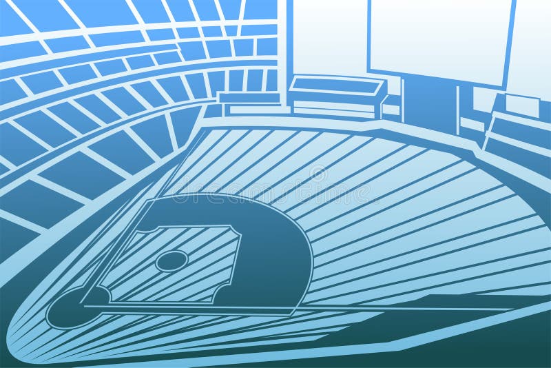 Baseball Arena Field Stadium Outline Silhouette Vector Stock Vector ...