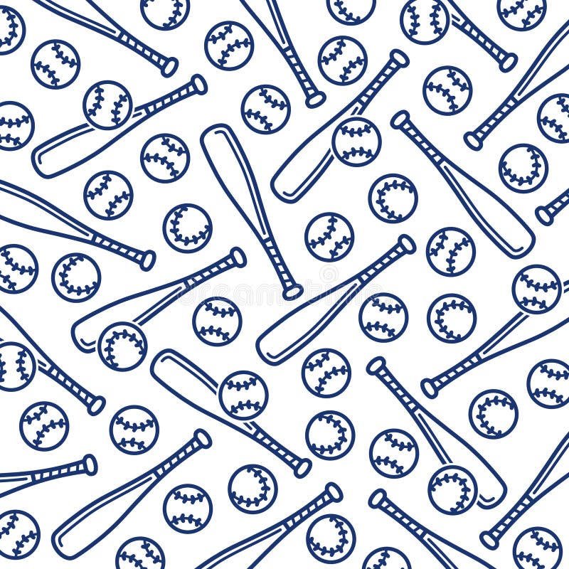 Baseball Background, Pattern Set. Collection Icons Baseball Stock ...