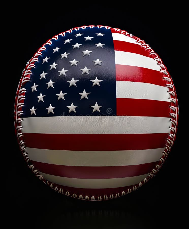 A Baseball Ball with the American Flag on it Stock Photo - Image of ...