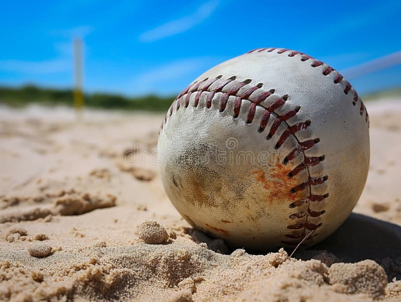 A Baseball Ball on a Field, Ready To Game Stock Image - Image of ...