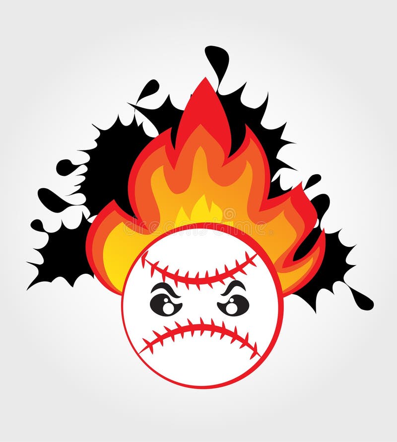 Cartoon Softball On Fire