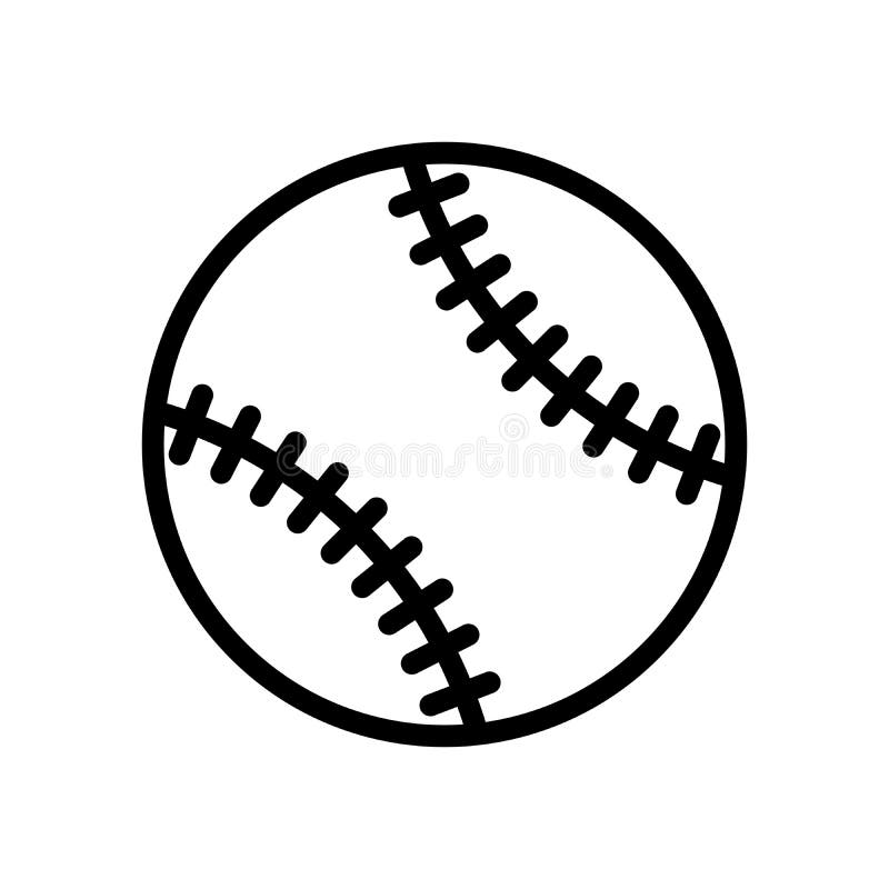Baseball Ball Icon. Black Baseball Ball Sign on White Background Stock ...