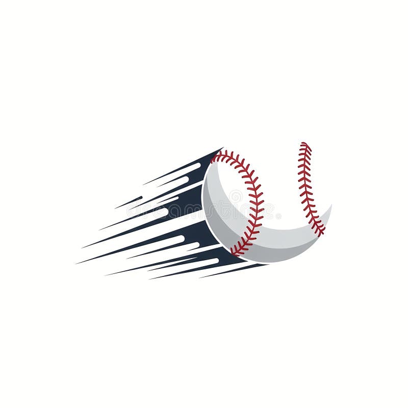 Baseball Ball with Radial Motion Speed Lines Stock Illustration ...
