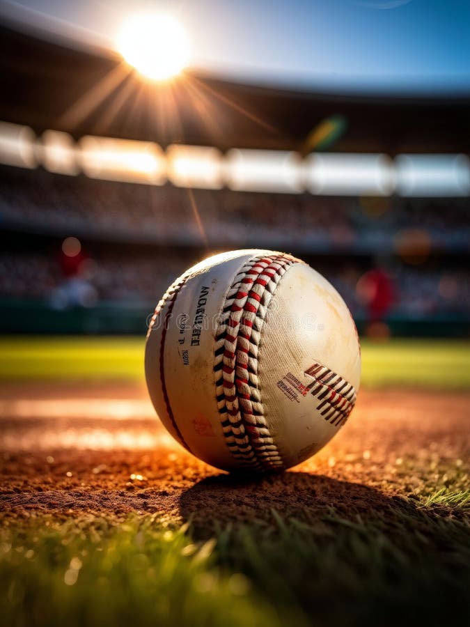 Baseball Ball on the Stadium Stock Image - Image of competition ...