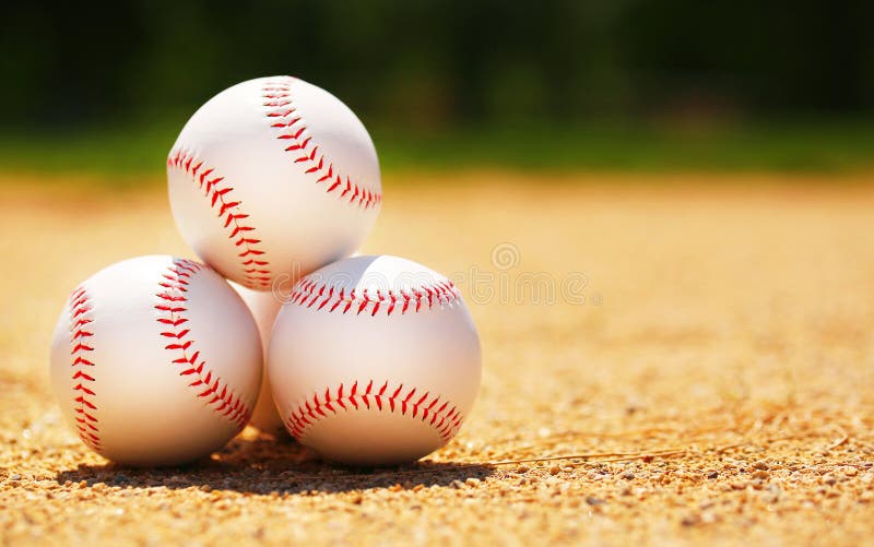 Baseball on Field. Closeup stock photo. Image of dirt - 43888792