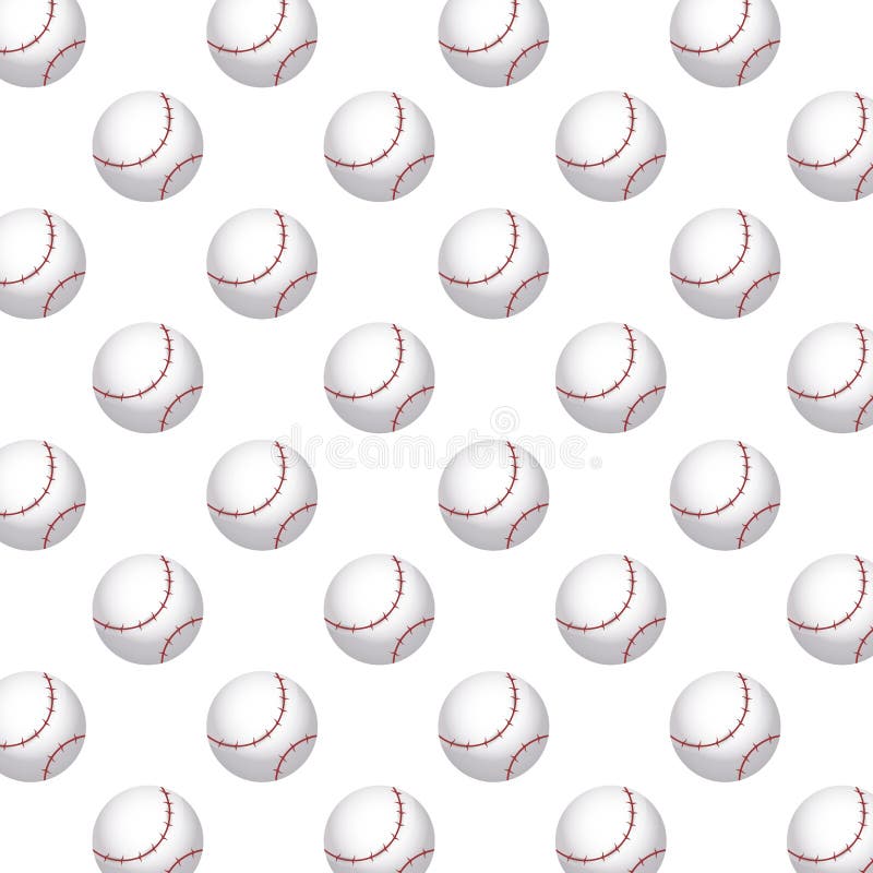 Baseball Balls Sport Equipment Pattern Stock Vector - Illustration of ...
