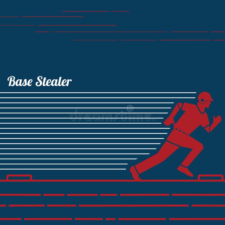 Baseball Base Stealer. Vector Illustration Decorative Design Stock ...