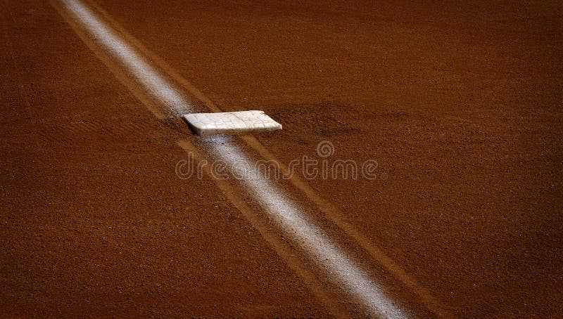 Baseball Baseline with Base Chalk Line Diamond Stock Photo - Image of ...