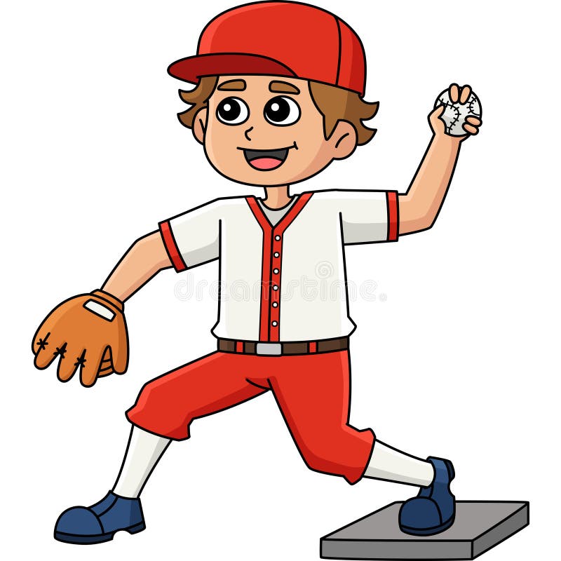 Baseball Baseman Cartoon Colored Clipart Stock Vector - Illustration of ...