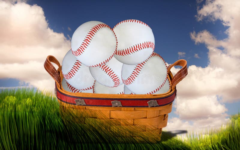 Baseball Basket. stock photo. Image of traditional, hardball - 96226392