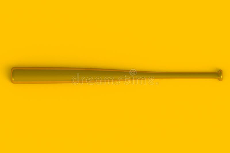 Baseball Bat Abstract Minimal Yellow Background, Sport Concept Stock ...