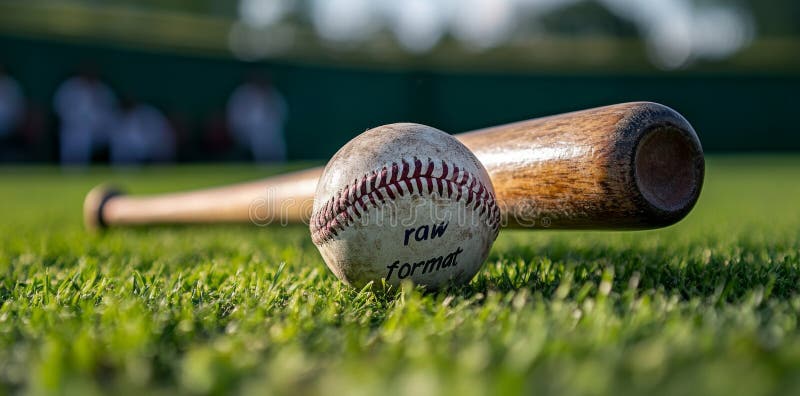 A Baseball Bat and Ball on the Field, with a Clear Space for Design ...