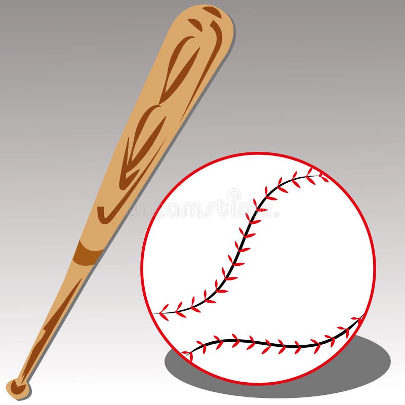 Baseball Bat and Ball Vector Illustration Stock Vector - Illustration ...