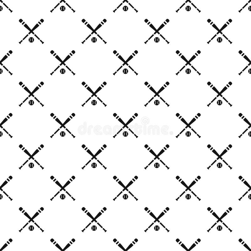 Baseball Bat and Ball Pattern, Simple Style Stock Vector - Illustration ...