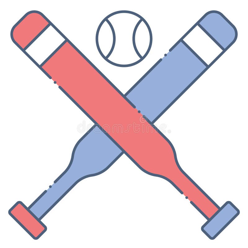 Baseball Bat and Ball, United State Independence Day Related Icon Stock ...