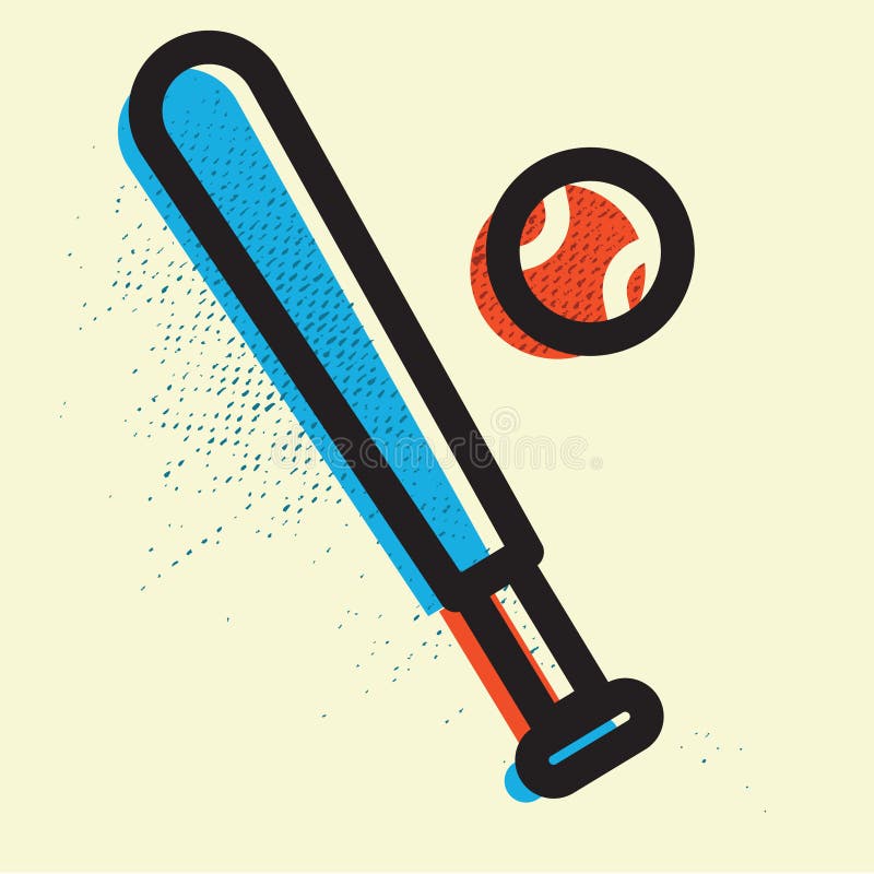 Baseball Bat and Ball. Vector Illustration Decorative Design Stock ...