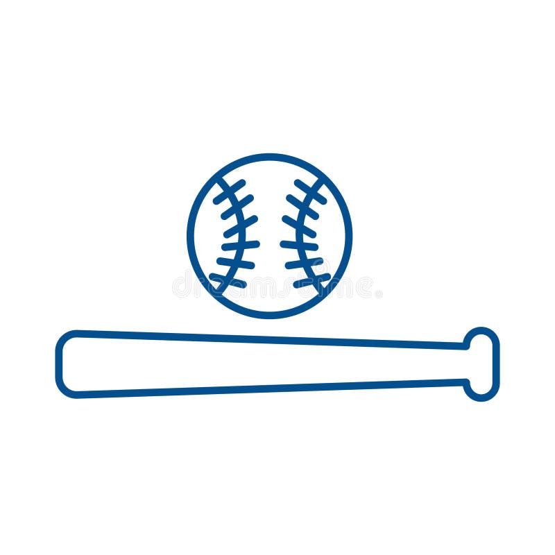 Baseball Bat and Ball. Vector Illustration Decorative Design Stock ...