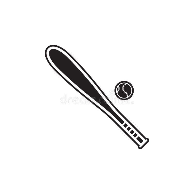 Baseball Bat and Ball. Vector Illustration Decorative Design Stock ...