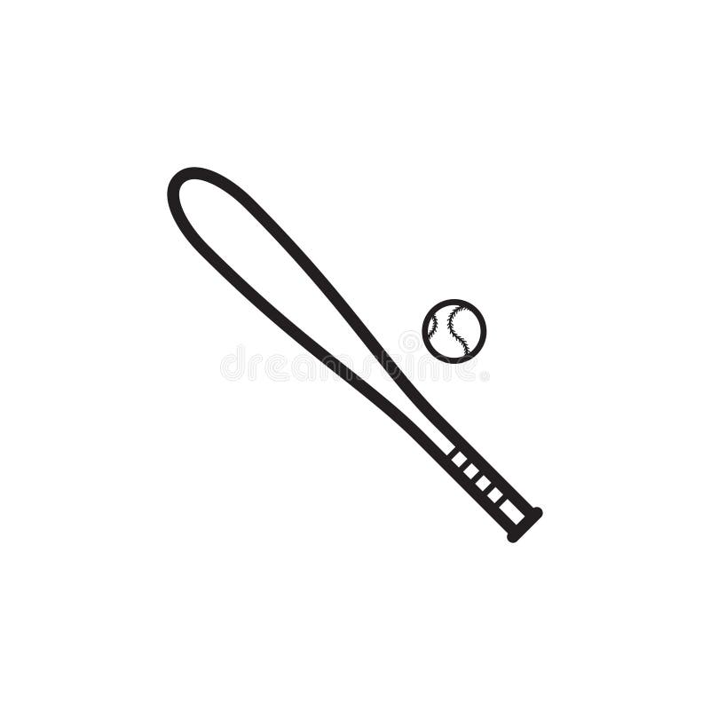 Baseball Bat and Ball. Vector Illustration Decorative Design Stock ...