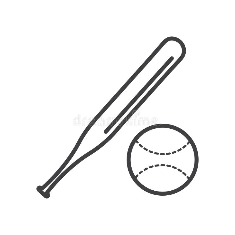 Baseball Bat and Ball. Vector Illustration Decorative Design Stock ...