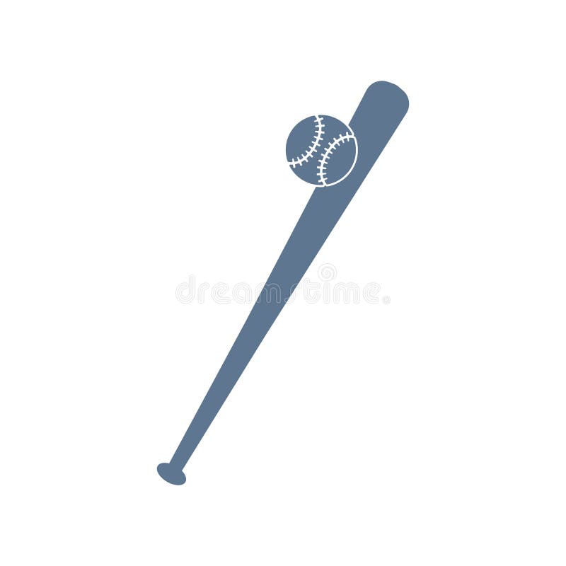 Baseball Bat and Ball. Vector Illustration Decorative Design Stock ...