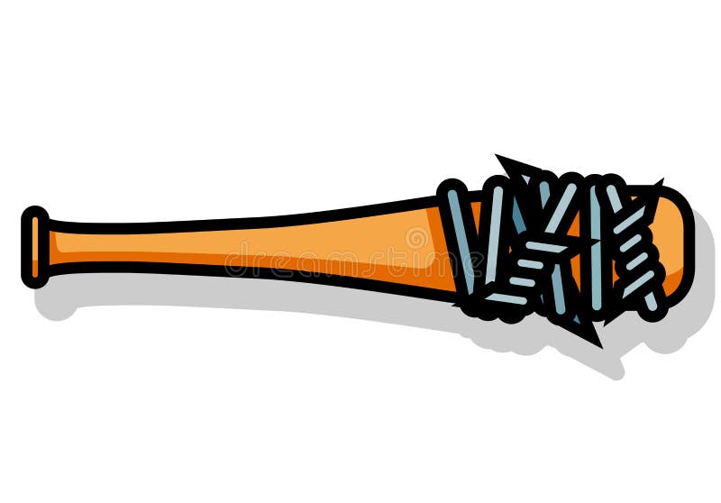 Baseball Bat with Barbed Wire Weapon Icon Stock Vector - Illustration ...
