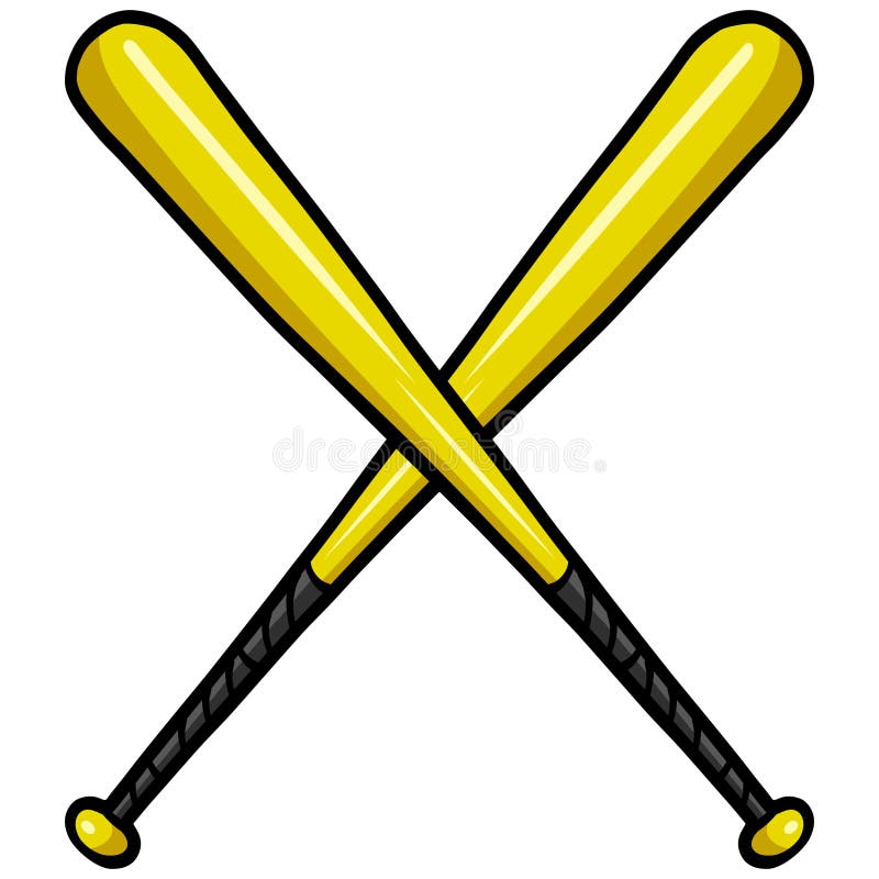 Baseball Bat Crossed Bats Vector Illustration Stock Vector ...