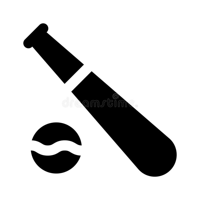 Baseball with Bat Depicting Baseball Game Icon Design Stock Vector ...