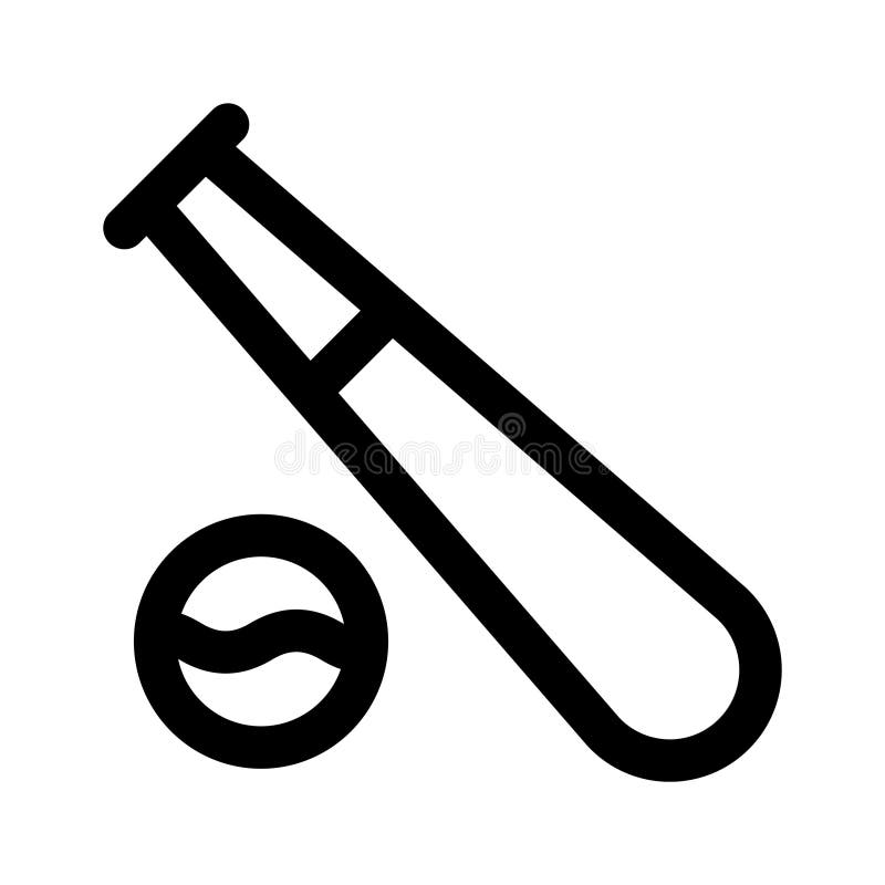 Baseball with Bat Depicting Baseball Game Icon Design Stock Vector ...