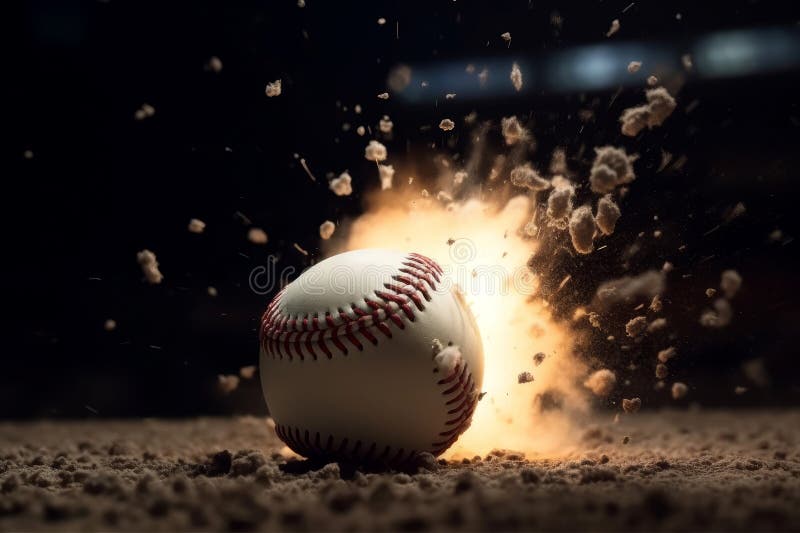 Baseball Bat Explosion Ball. Generate Ai Stock Illustration ...