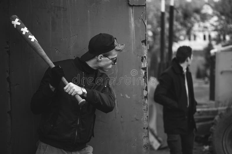 Baseball Bat in Hands Ready To Attack Stock Photo - Image of hooligan ...