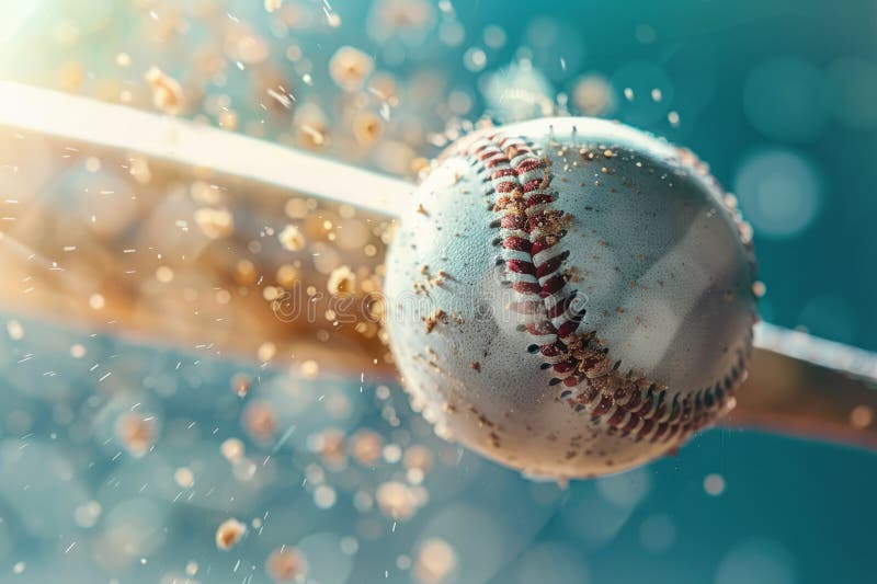 Baseball Bat Hitting Ball in Mid Air Stock Photo - Image of detail ...