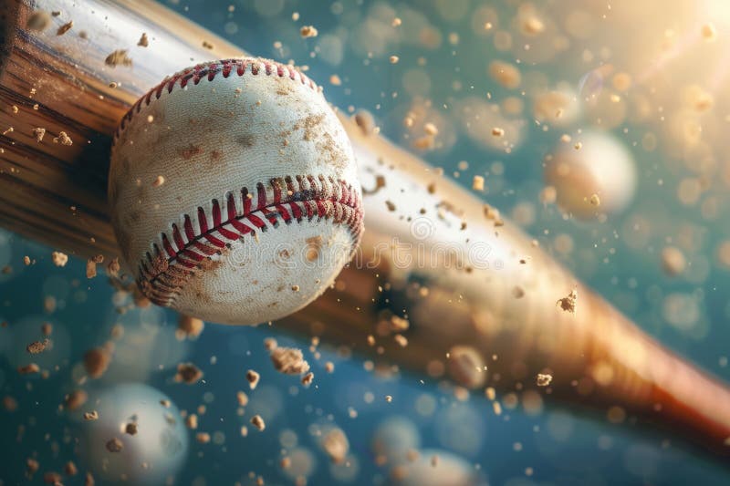 Baseball Bat Hitting Ball in Mid Air Stock Photo - Image of ball ...