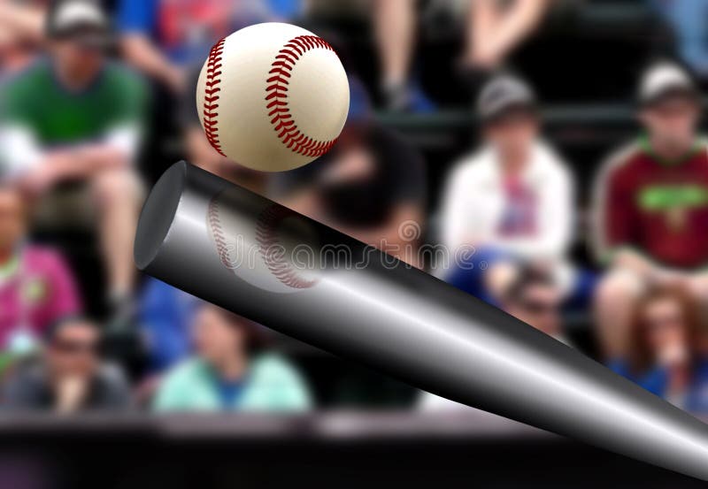Baseball Bat Hitting Ball With Spectator Background Stock Image - Image ...