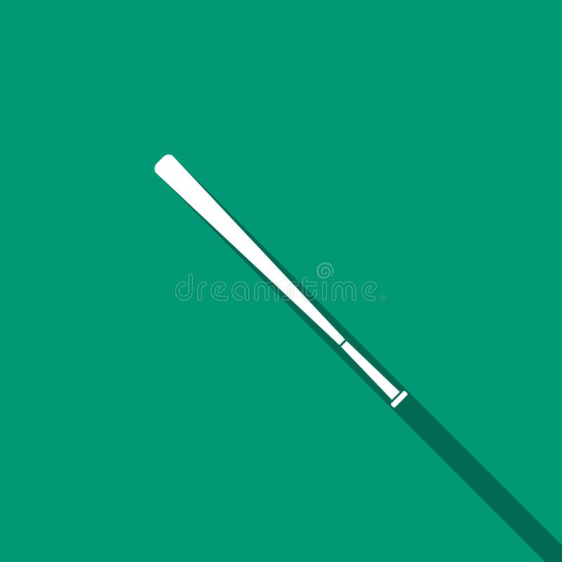 Baseball Bat Icon Isolated with Long Shadow Stock Vector - Illustration ...