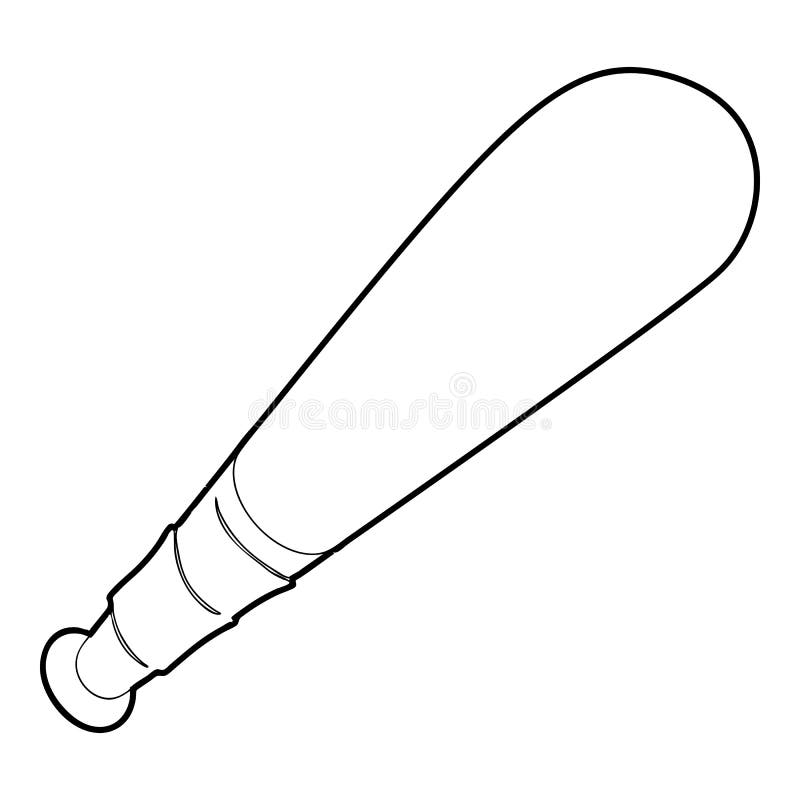 Baseball Bat Icon, Outline Style Stock Vector - Illustration of leather ...