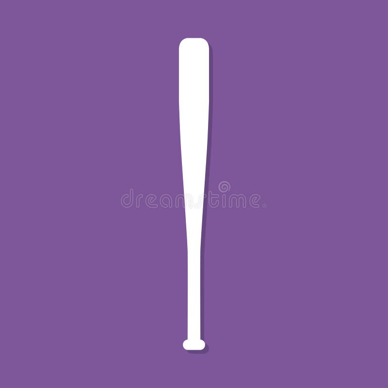 Baseball Bat Icon with Shadow in a Flat Design. Vector Illustration ...