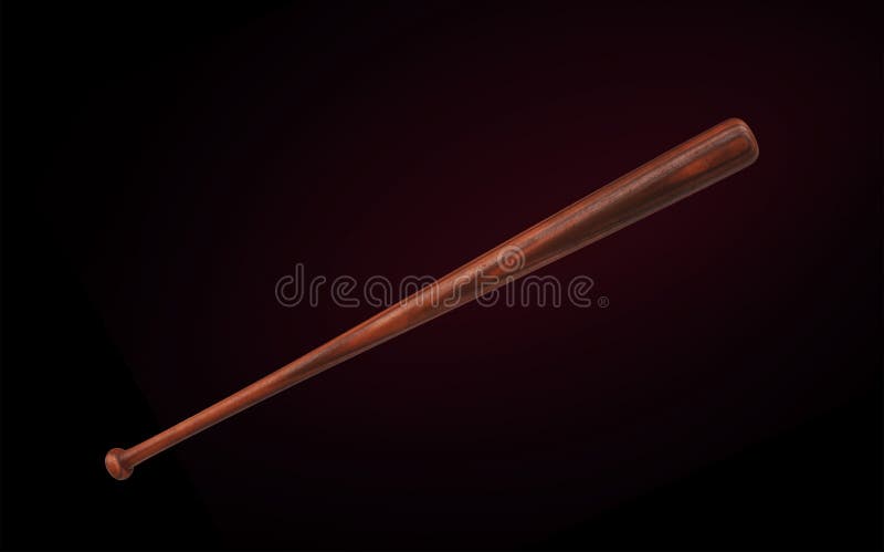 Baseball Bat Isolated on Dark with Clipping Path. 3d Render ...