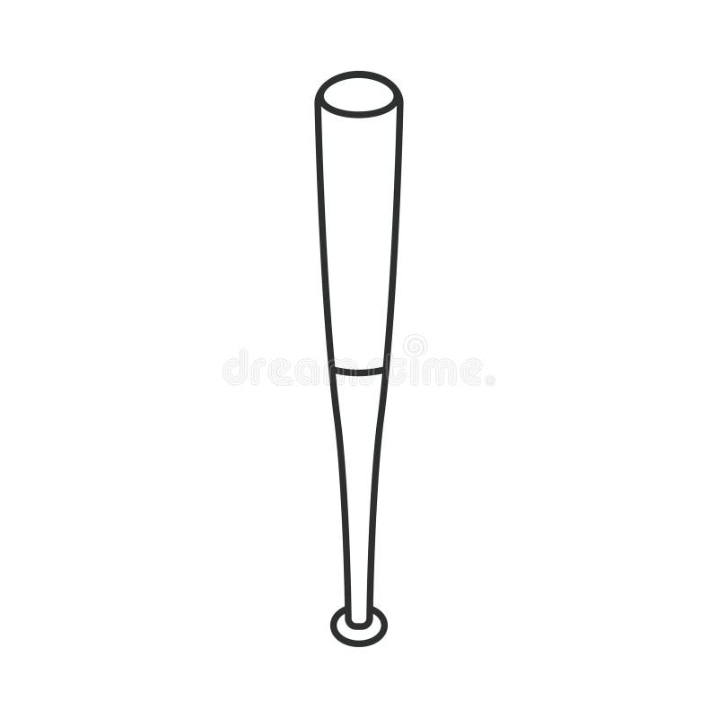 Baseball Bat Outline Simple Icon Vector Illustration Stock Vector ...