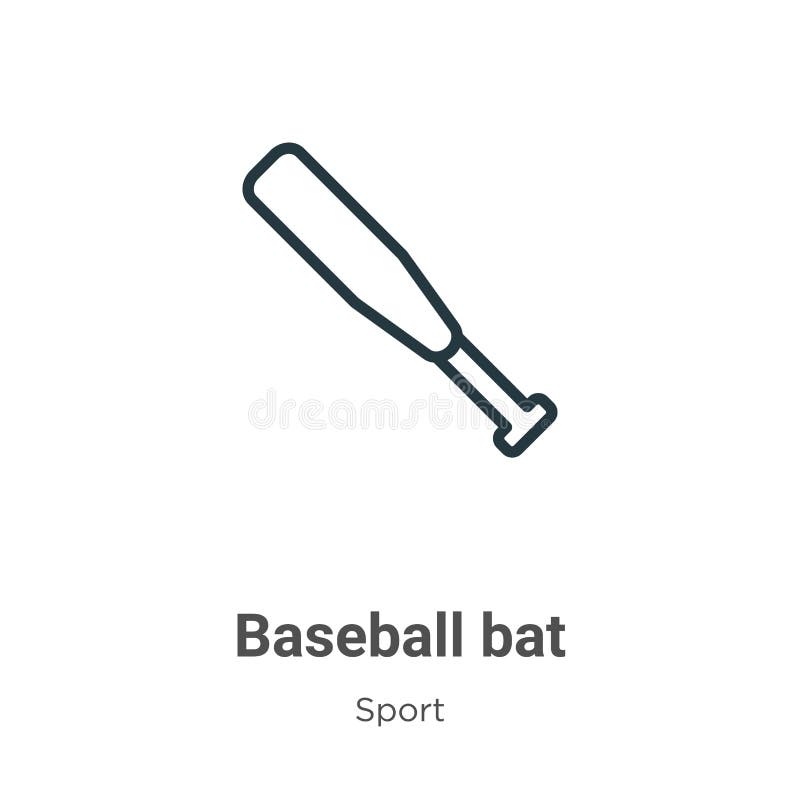 Baseball Bat Outline Vector Icon. Thin Line Black Baseball Bat Icon ...
