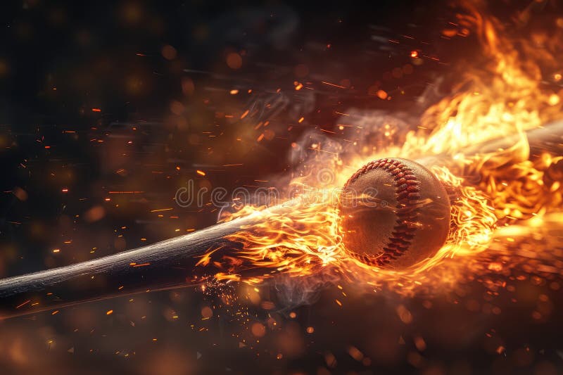Baseball Bat Shattered by Swinging at a Baseball the Form of an Burn on ...