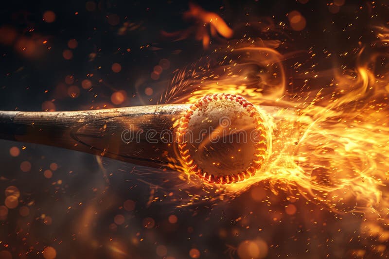 Baseball Bat Shattered by Swinging at a Baseball the Form of an Burn on ...