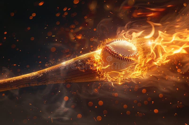 Baseball Bat Shattered by Swinging at a Baseball the Form of an Burn on ...