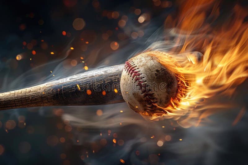 Baseball Bat Shattered by Swinging at a Baseball the Form of an Burn on ...
