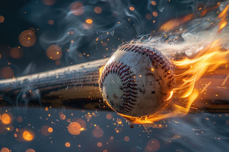 Baseball Bat Shattered by Swinging at a Baseball the Form of an Burn on ...