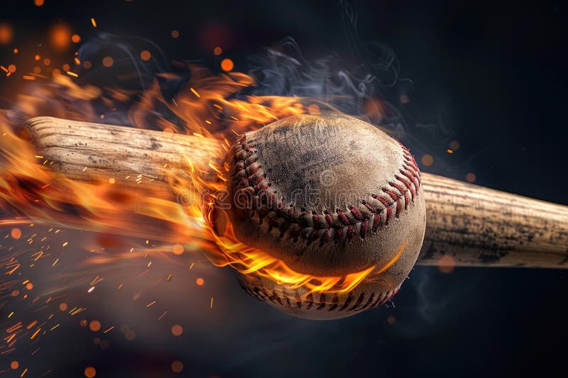 Baseball Bat Shattered by Swinging at a Baseball the Form of an Burn on ...