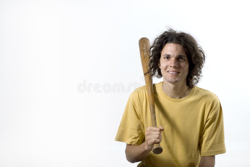 Baseball Bat on Shoulder-Horizontal Stock Image - Image of game ...