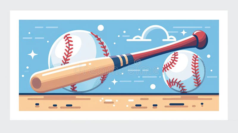 A Baseball Bat is Shown with Three Baseballs on the Ground in Front of ...